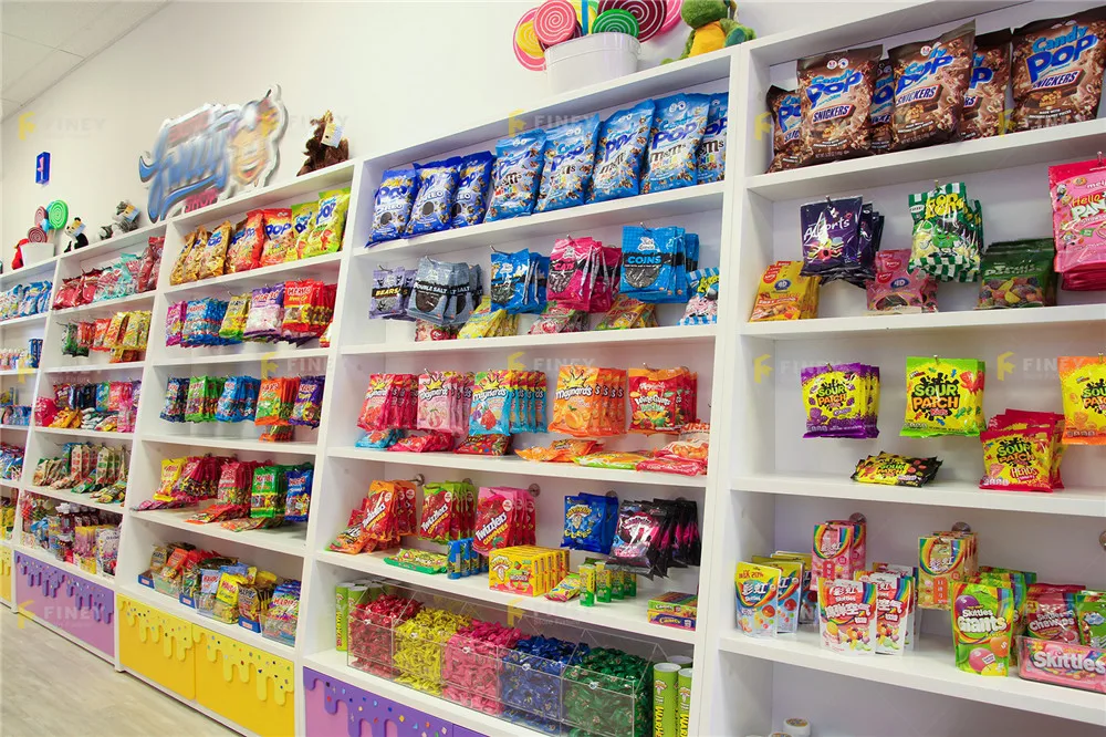 Custom Confectionery Shop Display Cabinet Colorful Snack Boutique ...
