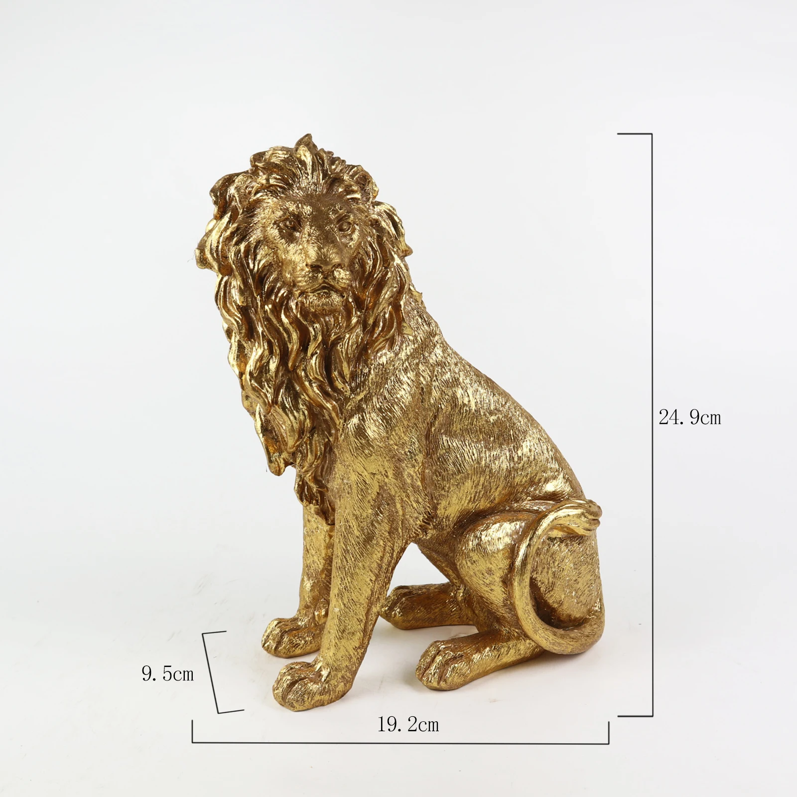 Resin Lion Figurines - Elegant Animal Statues for Home