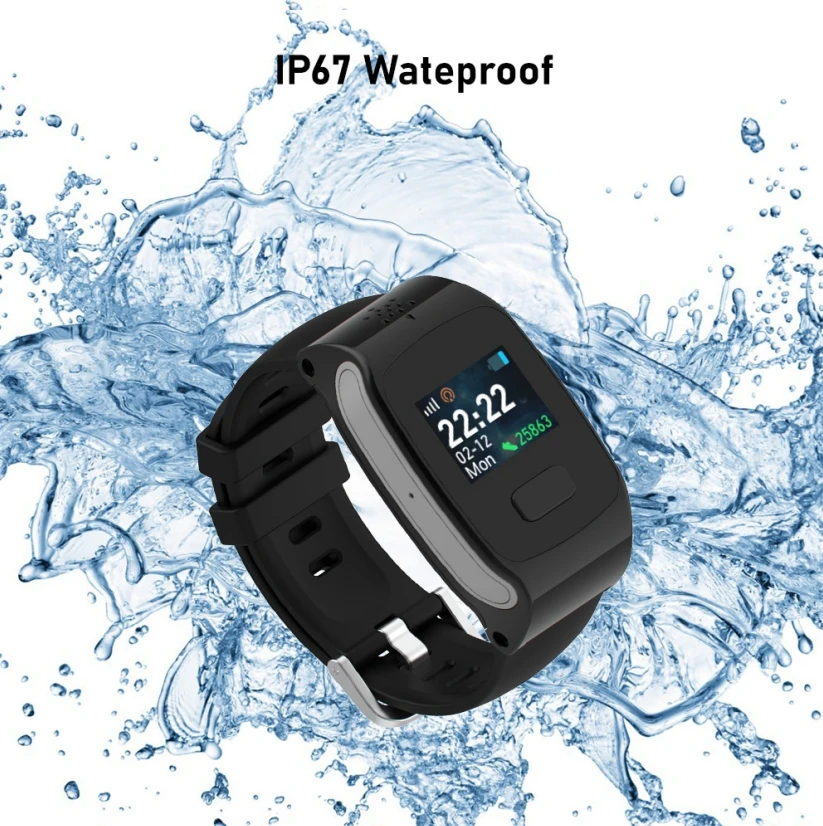 Geolocation Fall Detection Sensor Android 4.4 SOS Alarm Watch GPS LBS ...