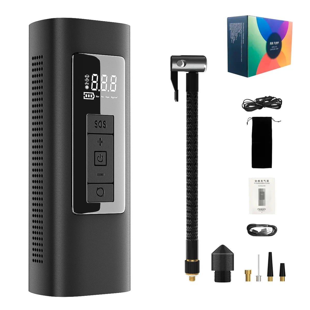 6000mah Portable Electric Tire Inflator & Air Pump 12v For Cars & Bikes ...