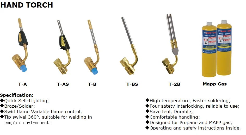 Gas Propane Plumbing Torch Hand Torch for Welding and Soldering Mapp ...