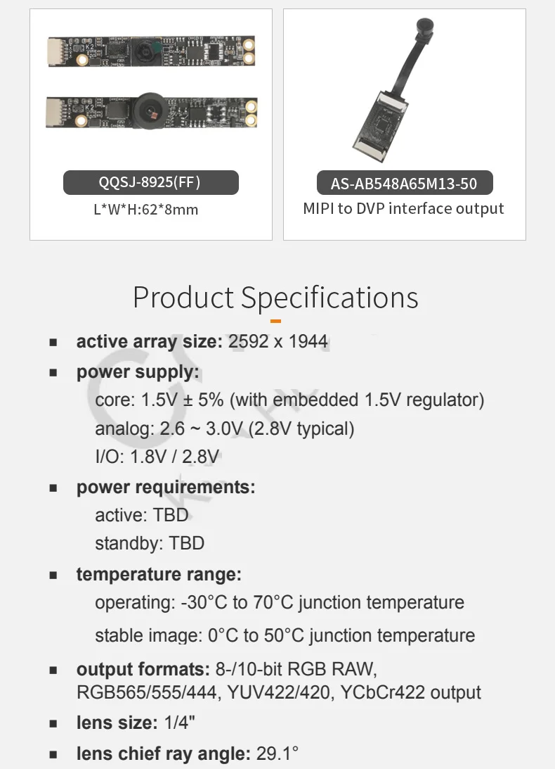 5MP Camera Module - High Quality HD 1080P DVP Mipi CSI