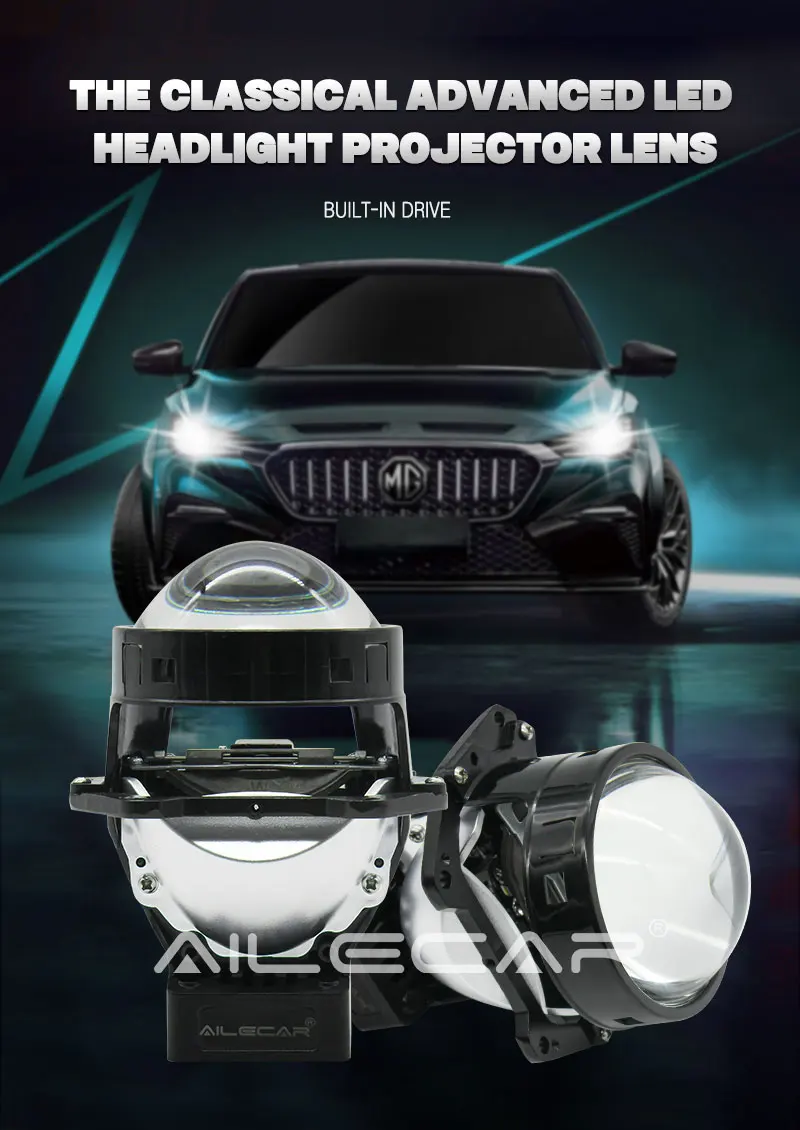Car Headlight Projector Bi Led Projector Lens 3.0 Shroud Car Led ...