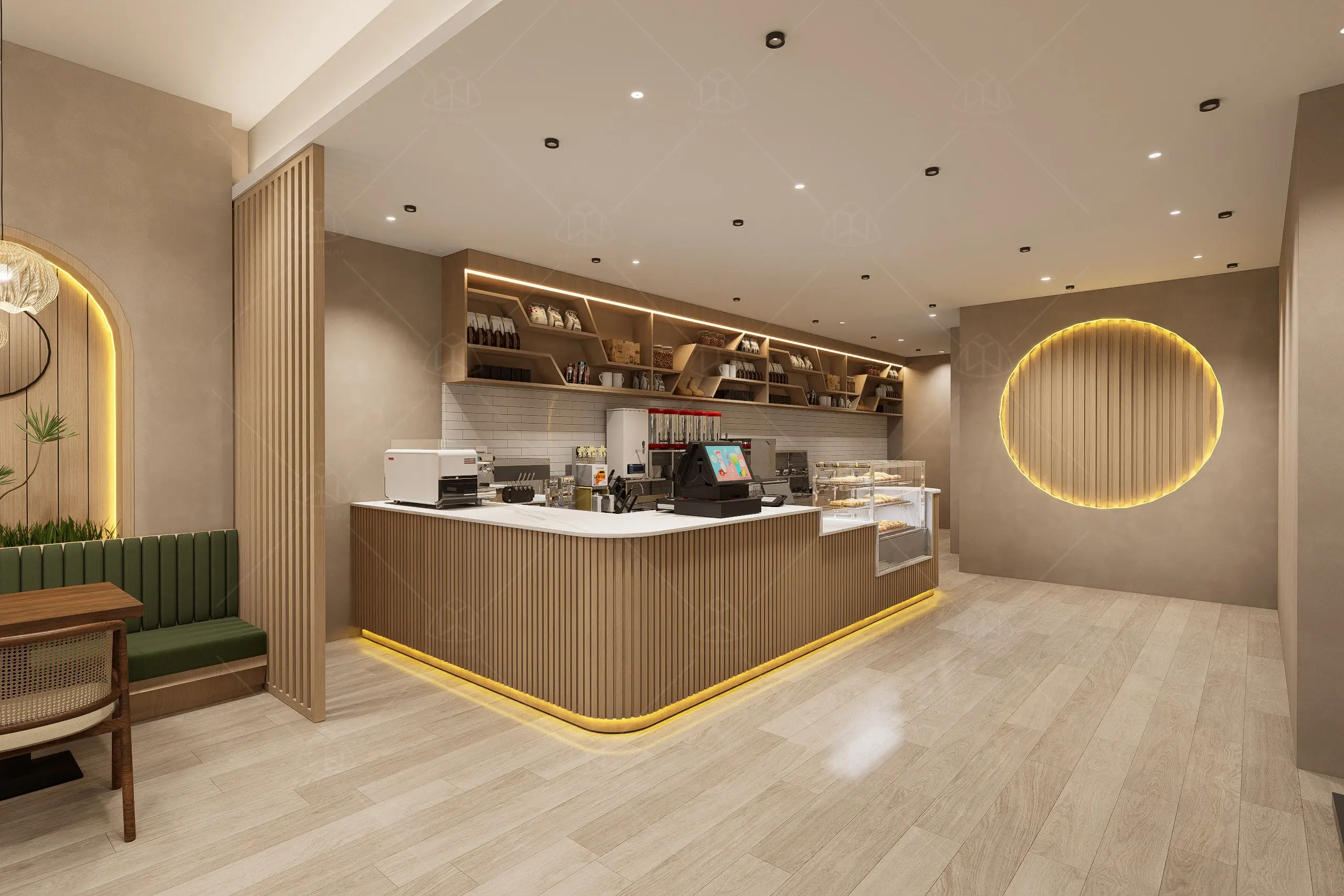 Retro Coffee Shop Counter Design Commercial Cafe Counter Modern Hotel ...