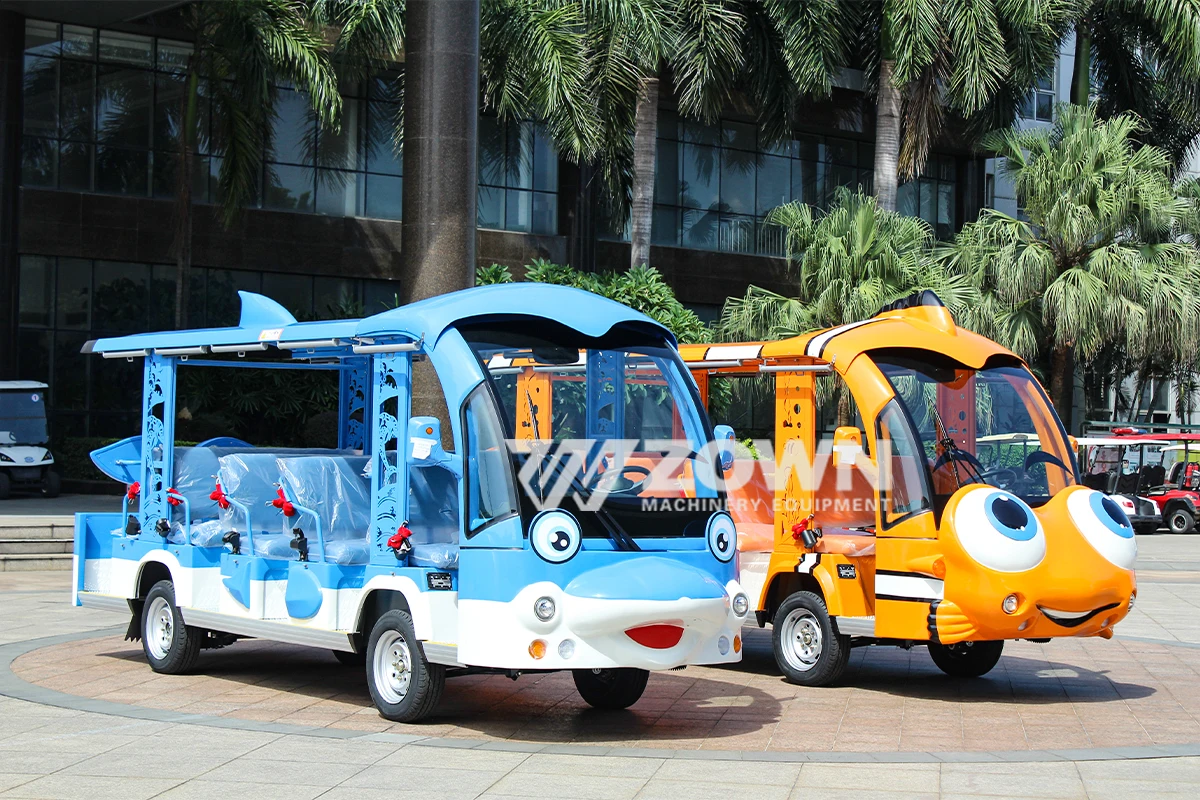 Fully Enclosed Electric Sightseeing Bus Cartoon Tourism Sightseeing Bus ...
