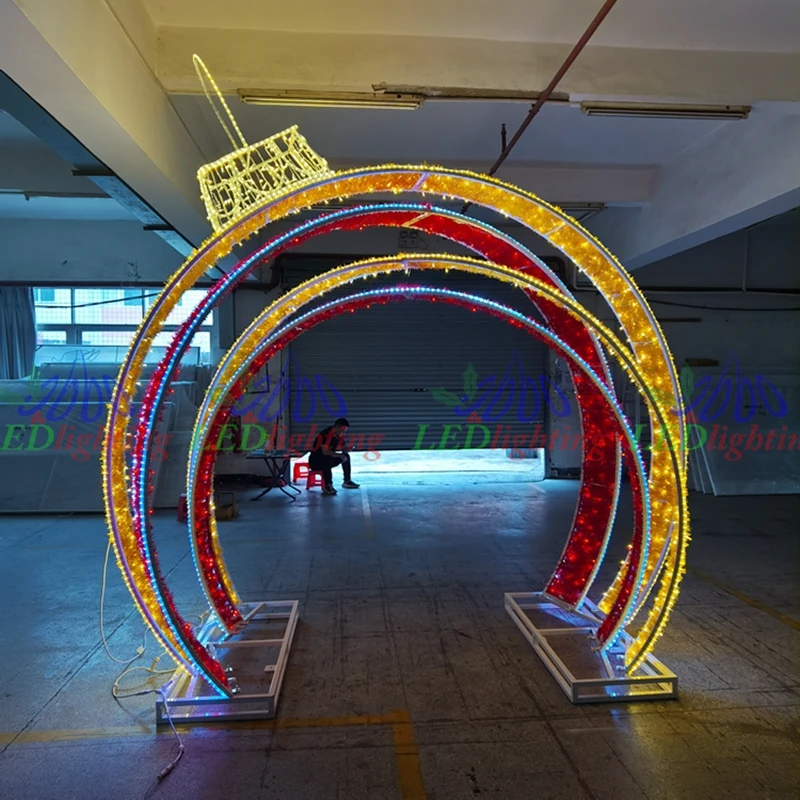 Outdoor Christmas Motif Lights Walk Through Led Arch Ball Decoration ...