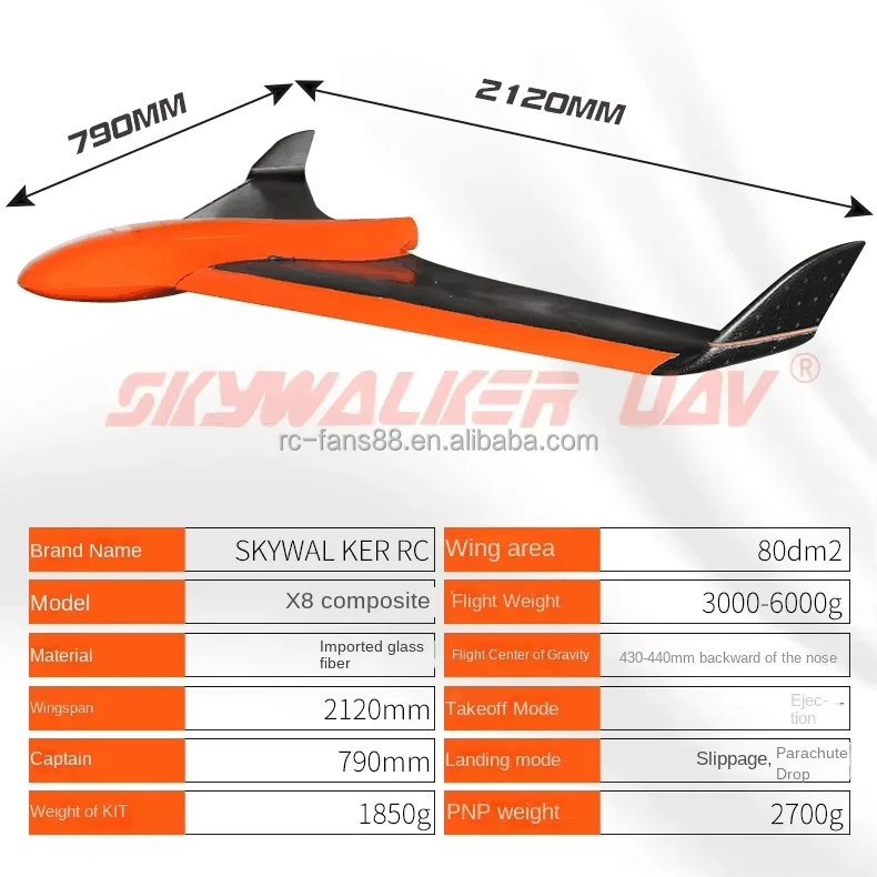 Skywalker X8 2122mm EPO FPV Flying Wing RC Plane Empty Frame ODM