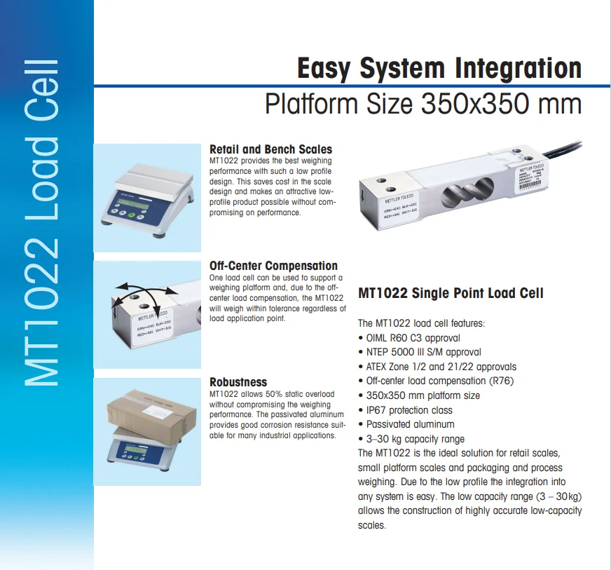 TEDEA 1022-15kg load cell single point weighing sensor 32632722 C3/30 ...