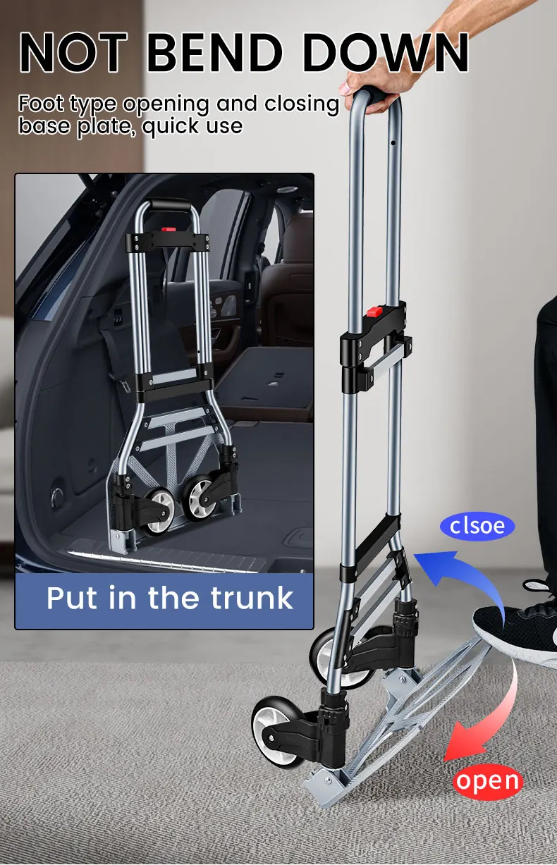 Folding Hand Truck Aluminium,Heavy Duty Hand Truck Foldable Trolley On ...