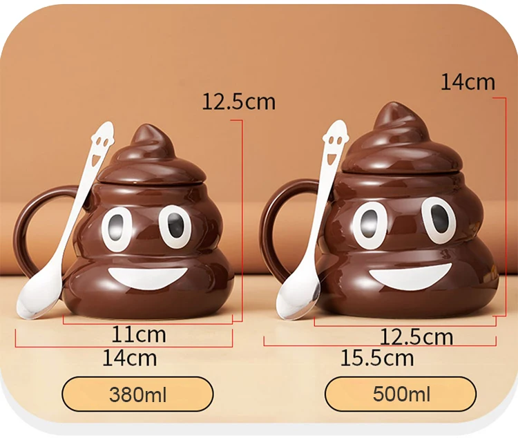 Funny Creative 3D Poo Shape Coffee Cup Mug Custom Ceramic Popular ...