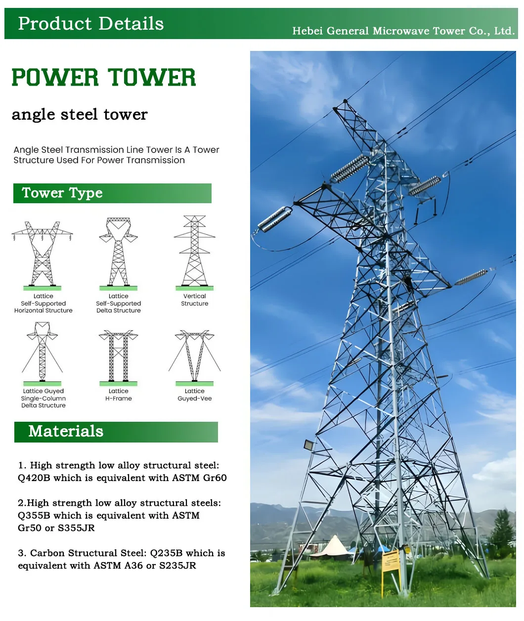 Galvanized Iron Electric Power Tower Substation Frame Transmission Line ...