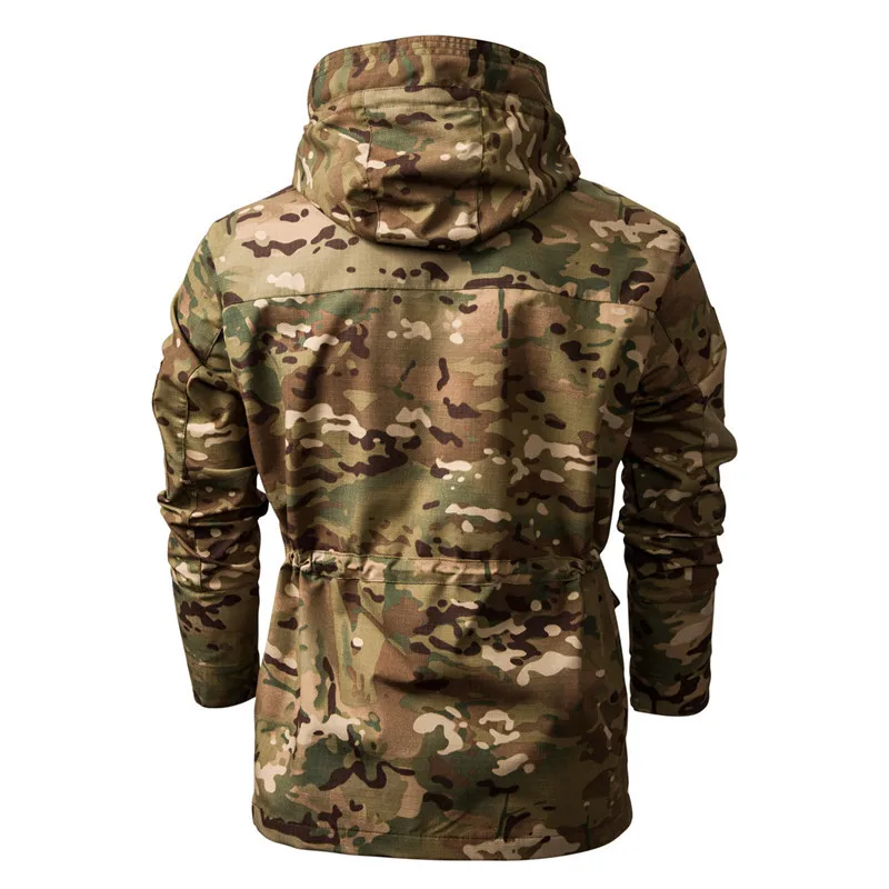 Softshell Tactical Men M65 Field Jacket Multi Pocket Outdoor Woodland ...