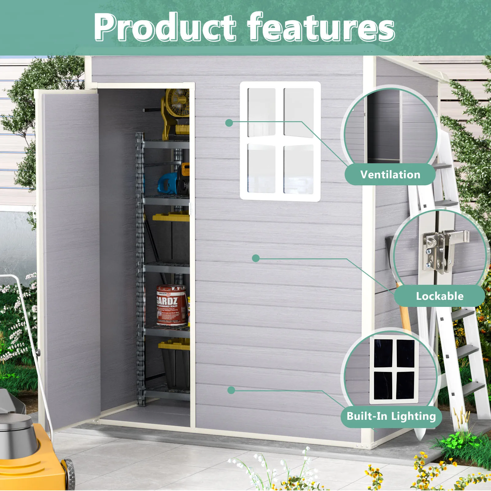 3*5ft Wholesale Outdoor Wooden Style Garden Storage Container Bins ...