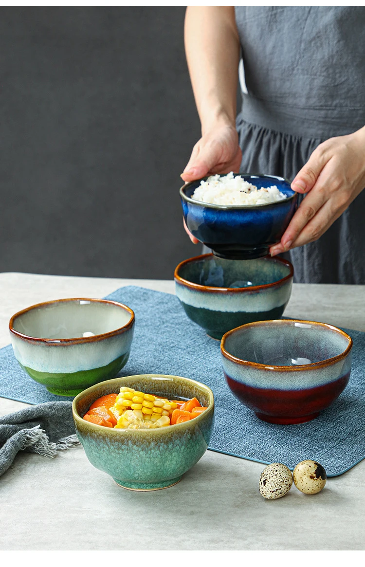 Japanese Ceramic Dinnerware Set Reactive Glaze Porcelain Restaurant ...