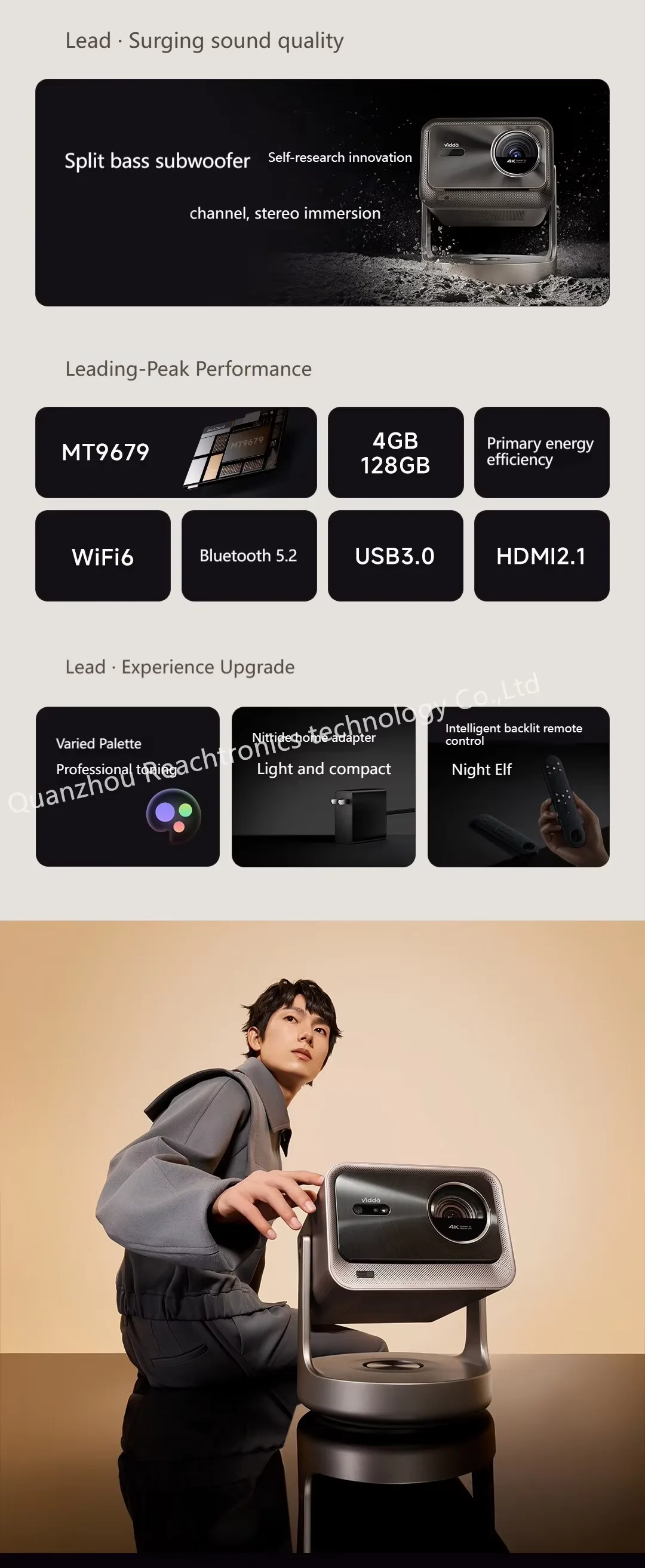 Hisense Vidda C2 4K Laser Projector with Keystone Correction