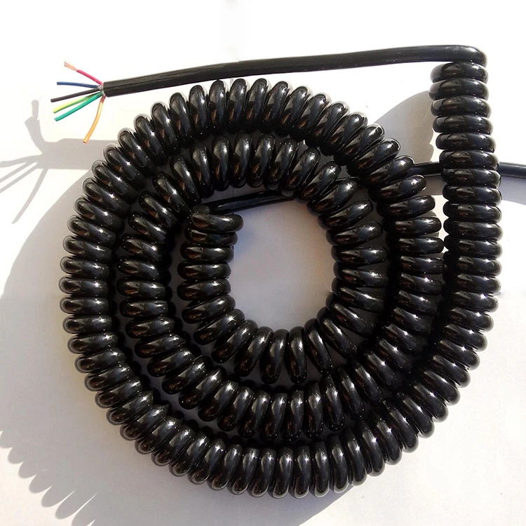 OEM Factory coiled connector electrical cable Spiral cable wire Black ...