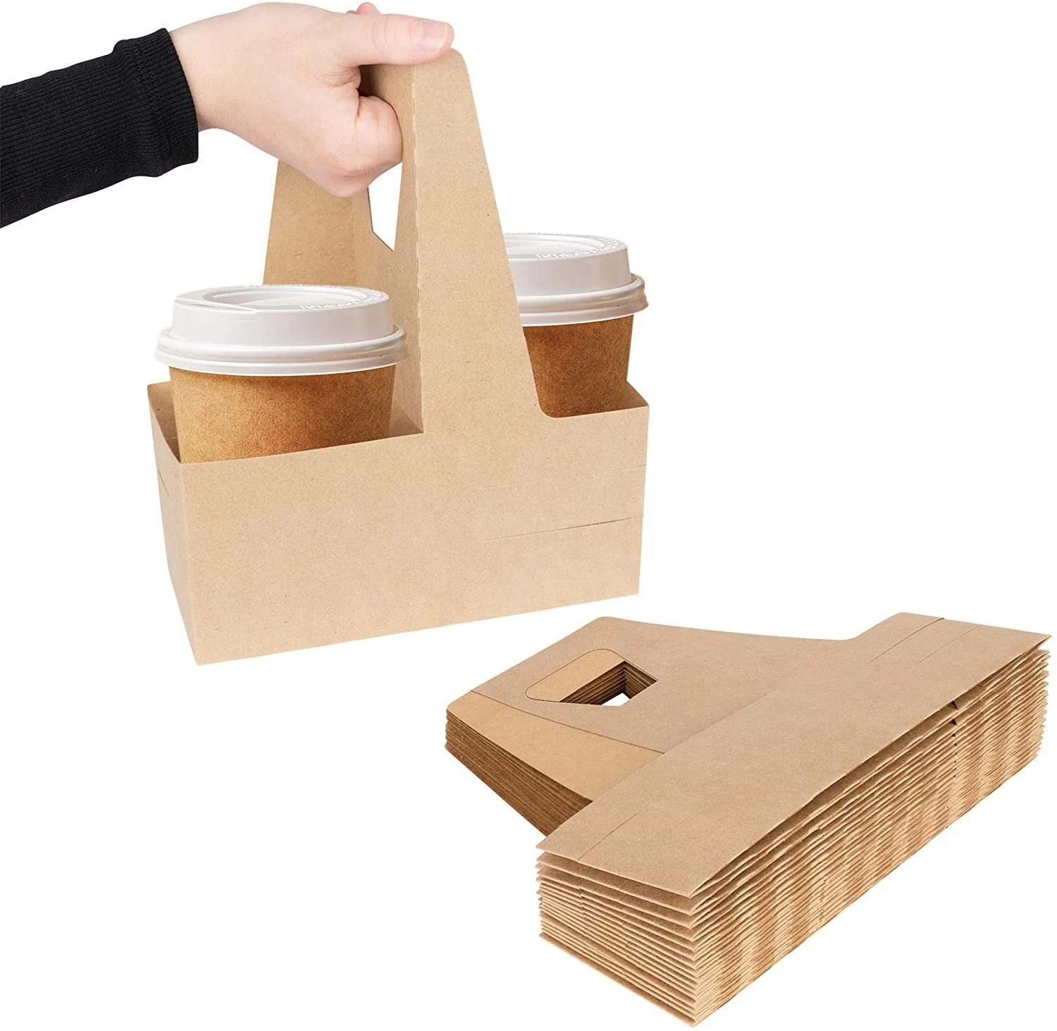 Customized Cheap Take Away Hot Drink Kraft Paper Cup Box Disposable ...