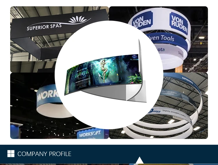 Overhead Stretch Tension Fabric Hanging Signs for Trade Show