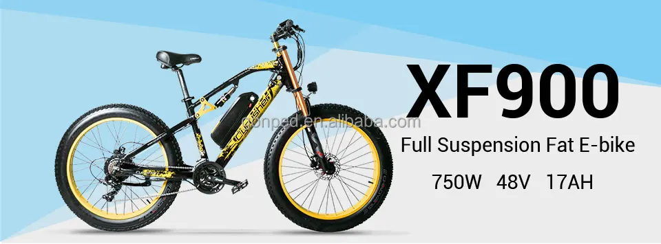 Full Suspension Ebike Alloy Aluminum Frame 750w Electric Mountain Bike Fat Tire E Bike Eu Stock ...