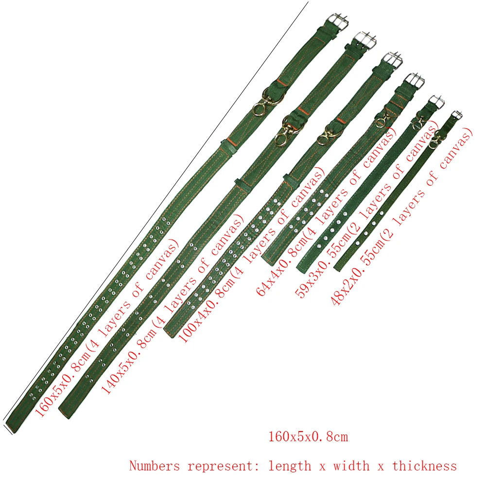 Sturdy Cattle Sheep Collar - 1M Canvas Strap with Metal Buckle