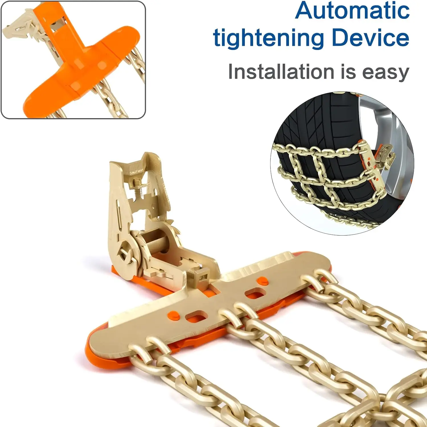 8 Packs Car Snow Chains Emergency Tire Chains With Thickened Manganese ...