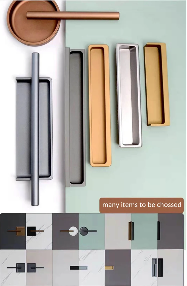 Aluminium Sliding Door Recessed Metal Handle - Kitchen Cabinet Pull Handle