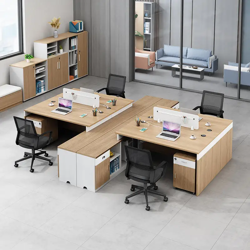 Large Standard Modular Workstation Staff Desk Office Chair And Office ...