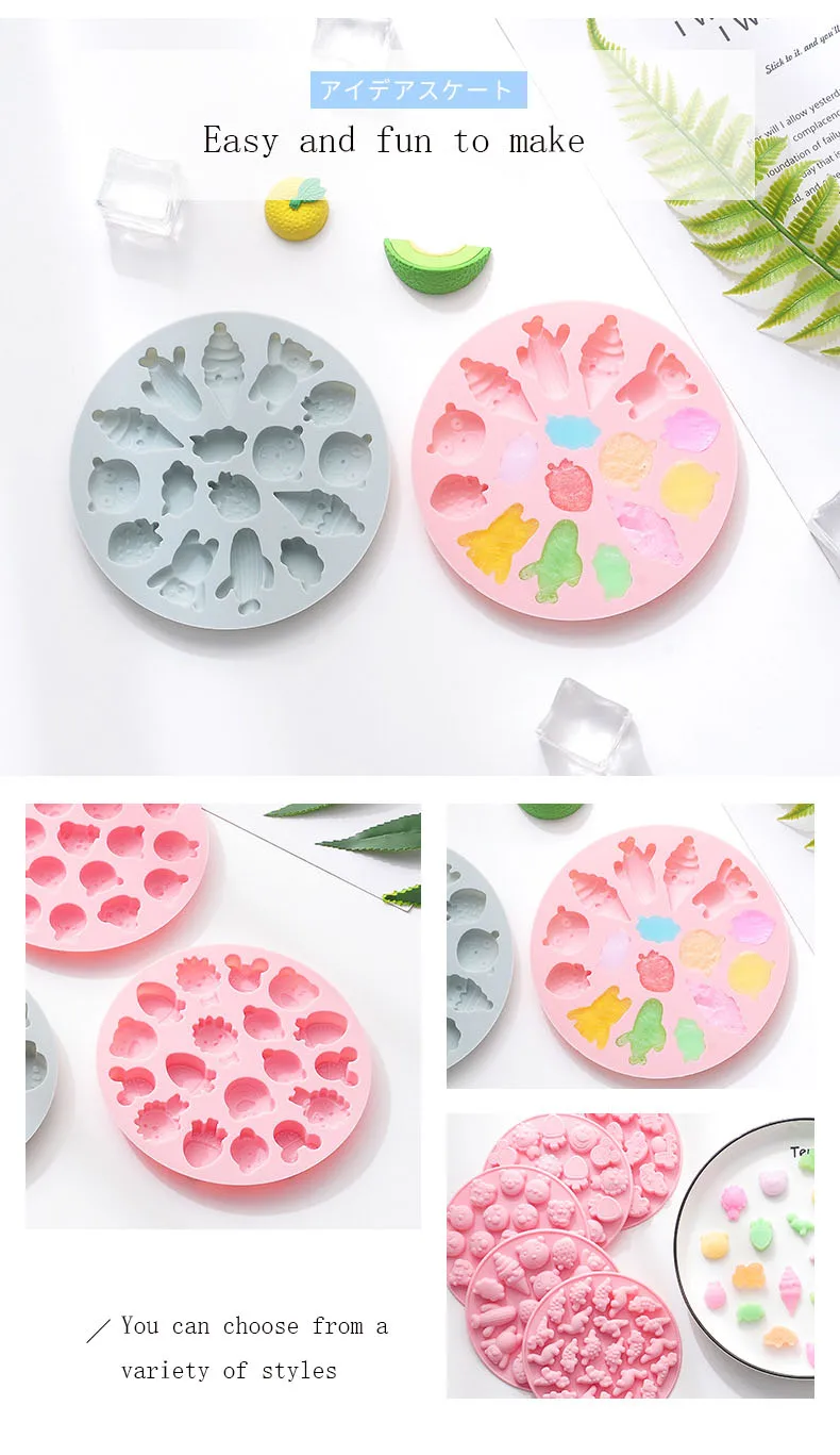 Soft Candy Ice Grid Drip Heart Shape Funny Silicone Baking Molds Hot ...