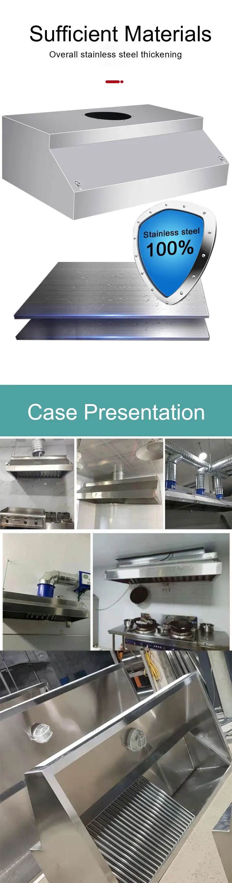 Commercial Kitchen Stainless Steel Cooker Smoke Extractor Range Hood ...