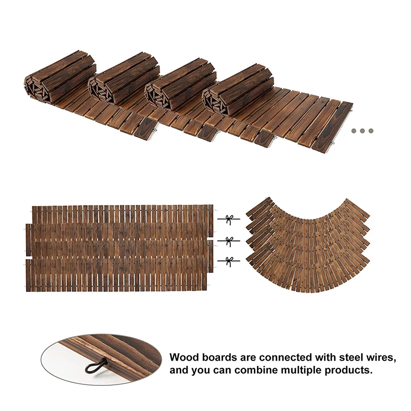 Curved 7 Ft Outdoor Walkway Roll-out Garden Pathway With Non-slip ...