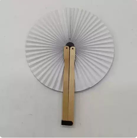 Blue Paper Fans with Wood Handle - Perfect for Wedding Favors