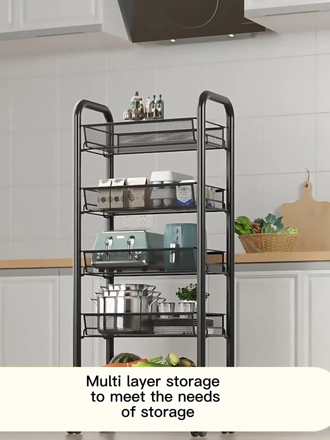 Metal Practical Storage Trolley Organizer For Kitchen Office Trolley ...