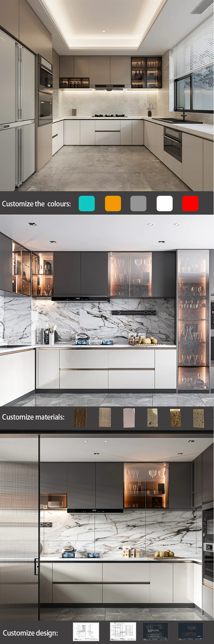 Santopova Alucobond Black White Termite Proof Wooden Cupboard Designs ...