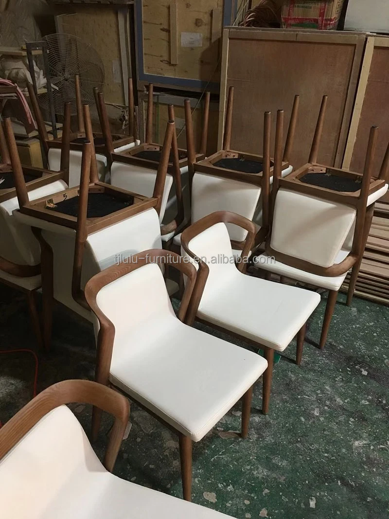 Nordic Design Modern Sample Restaurant Chairs Solid Wood Pu Leather ...