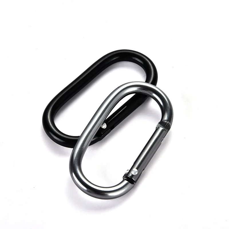 Snap Hook Small Carabiner Black Steel Oval Carabiner