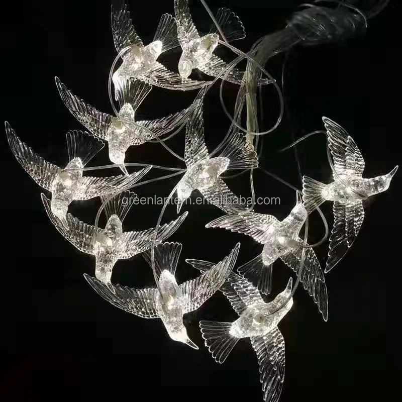 10 Clear Transparent Acrylic Birds Wedding Decorative Light LED ...
