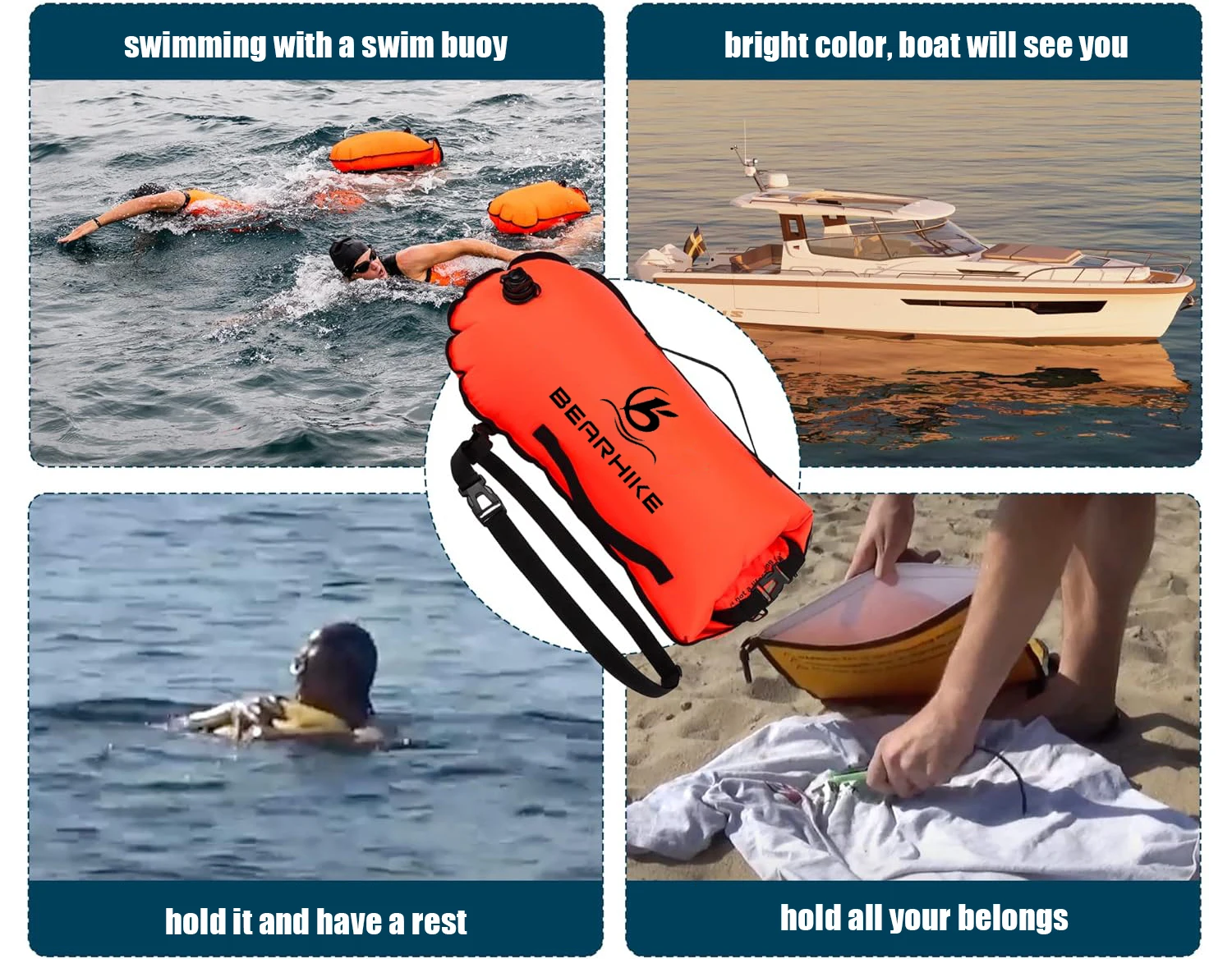 Safety Tow Float - Durable 28L Swim Buoy for Open Water