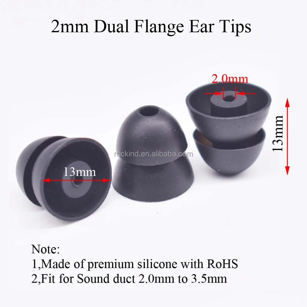2mm Dual Flange Eartip Soft Earbuds Eargels For In-ear Earphone With ...