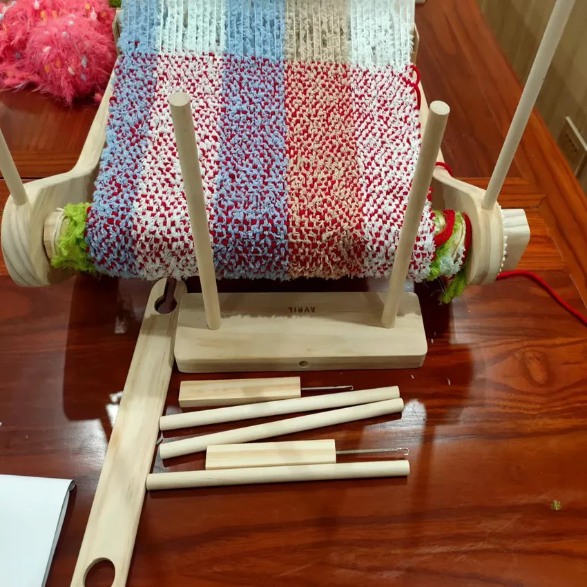 DIY Solid Wood Multifunctional Weaving Loom for Home Spinning