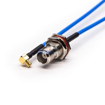 Tnc Female Bulkhead To Mcx Plug Male Right Angle Rg405 Semi-rigid Cable ...