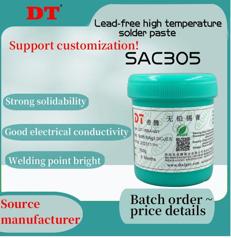 Lead-free High Temperature Solder Paste Sn96.5ag3.0cu0.5 Solder Paste Tin Soldering Flux Paste ...