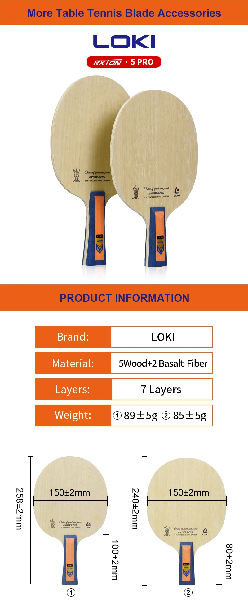 Loki Ping Pong Source Factory Rxton 5pro Basalt Fiber Table Tennis Blade With More Stable Arc ...