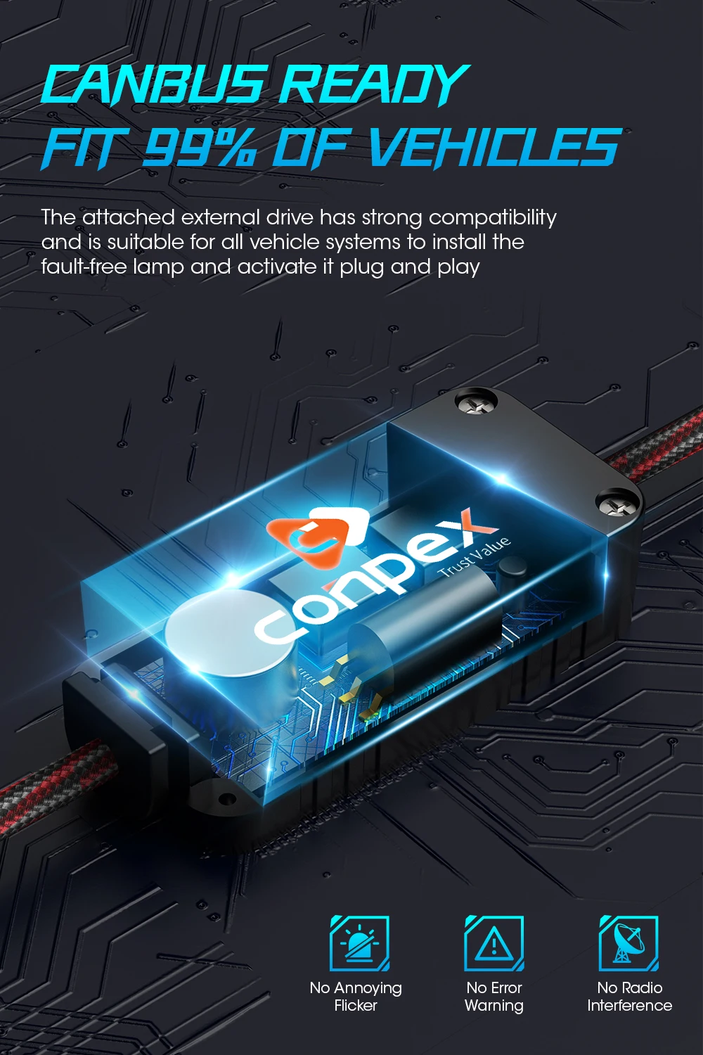 Conpex Factory 20000LM 200W Led Auto Headlight H13 H1 H7 9005 9006 H11 H19 Car Led Light Led ...