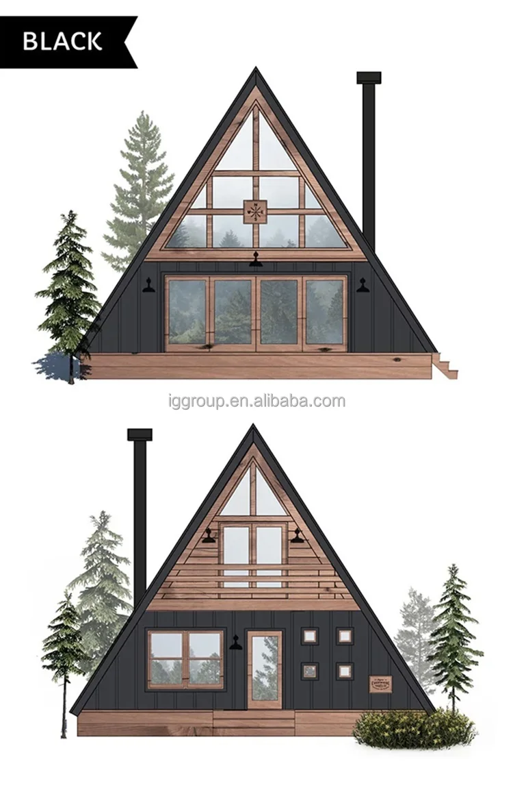 Hig Luxury A-frame Low-rise Villa Heat-insulated Modular Home Prefab ...