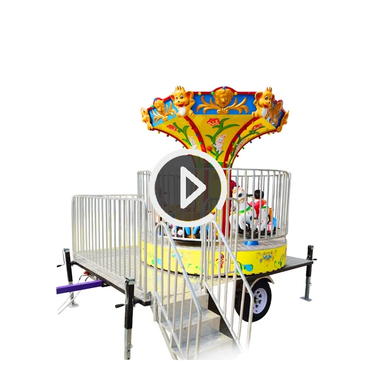 Portable Merry-Go-Round Mobile Carousel Ride With Trailer Mounted For ...