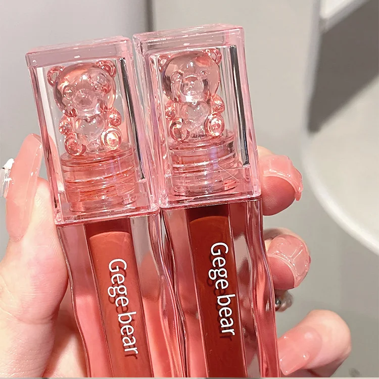 New Gege Bear Cute Bear Designs High Shine Lip Gloss Hydrating Ultra-Moisturizing Liquid Lip ...