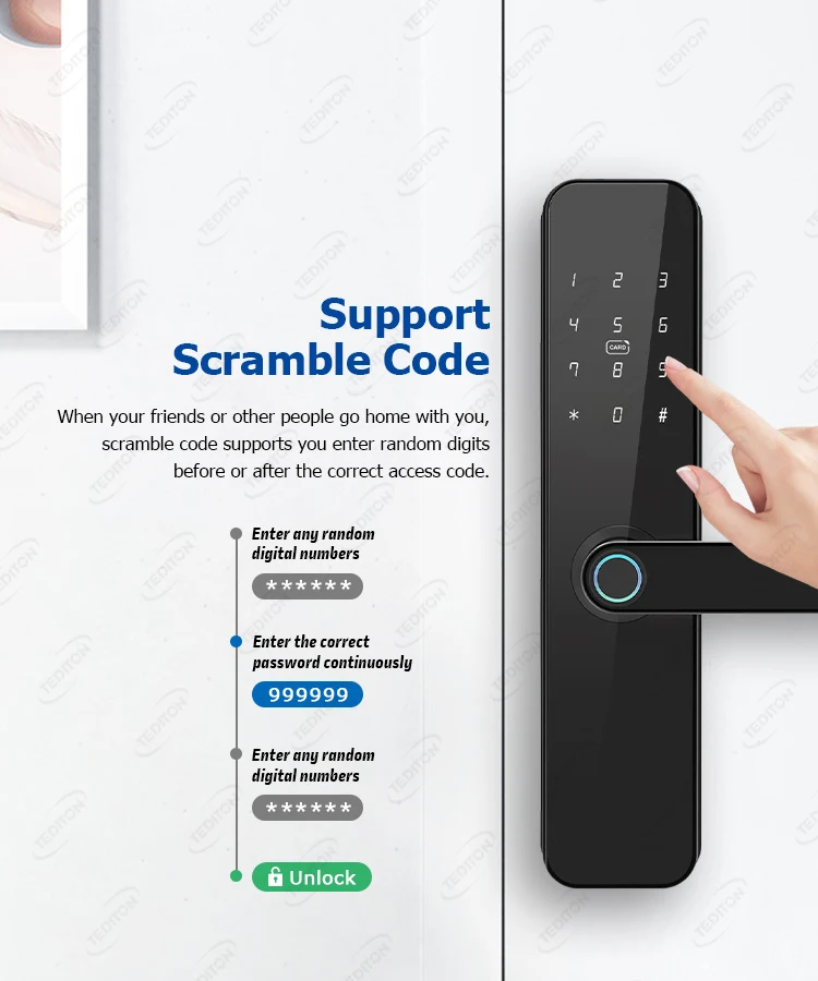 Tediton Smart TTlock App WiFi Intelligent Digital Smart Door Lock With Fingerprint| Alibaba.com