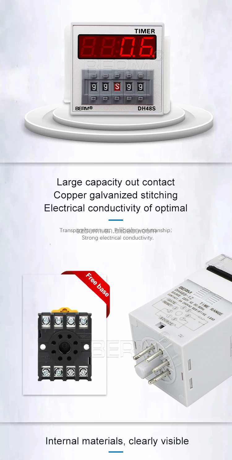 BERM DH48S-1Z Digital LED Programmable Timer Relay Switch