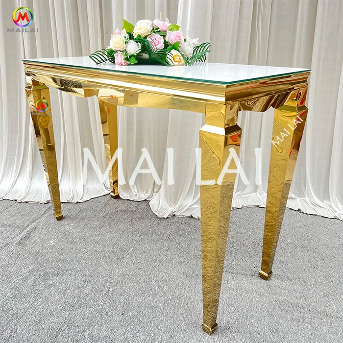 Golden Luxury Stainless Steel Bar Table for Events