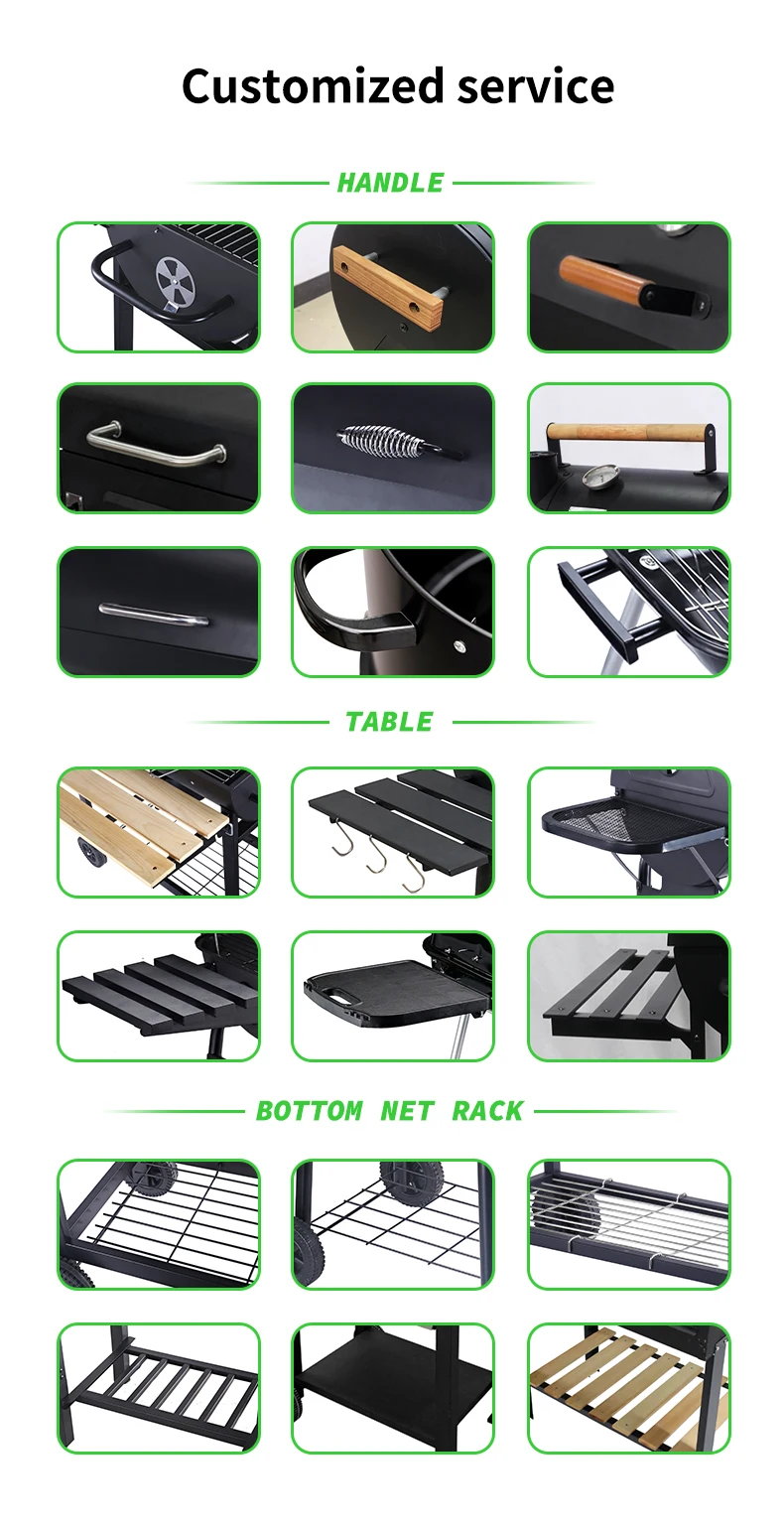 Outdoor Barbecue Trolley Grill BBQ Smoker Big Oil Drum